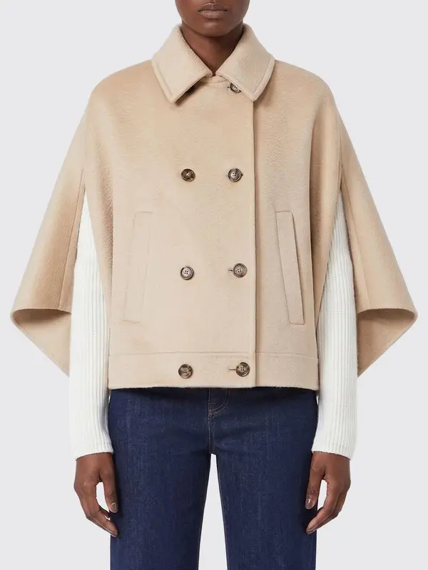Max Mara Double-breasted Cashmere Cape - Cream