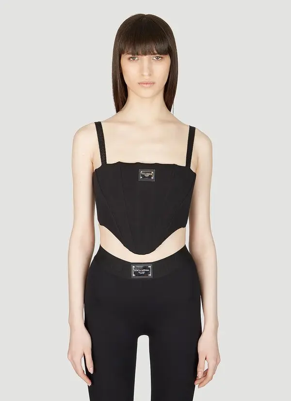 Dolce & Gabbana Logo Plaque Corset - Black