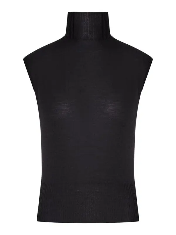 Rick Owens Turtle Knitted Top - Black