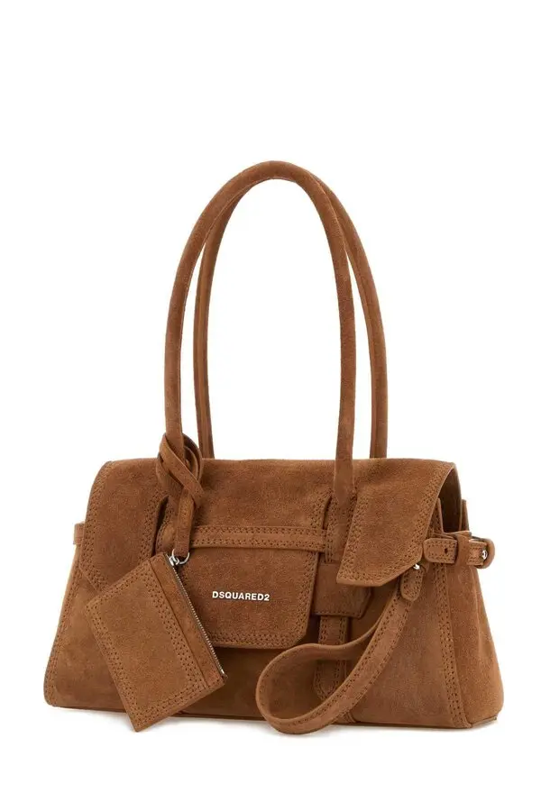 Dsquared2 Camel Suede Shoulder Bag - Brown