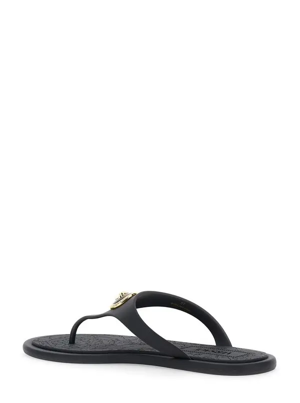 Versace Rubber Medusa Detail Slides - Black