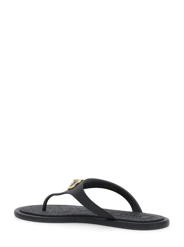 Versace Rubber Medusa Detail Slides - Black