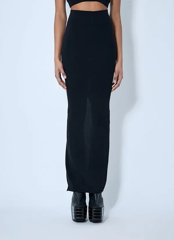 Rick Owens Wool Knit Maxi Skirt