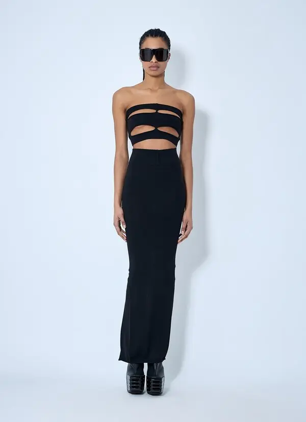 Rick Owens Wool Knit Maxi Skirt