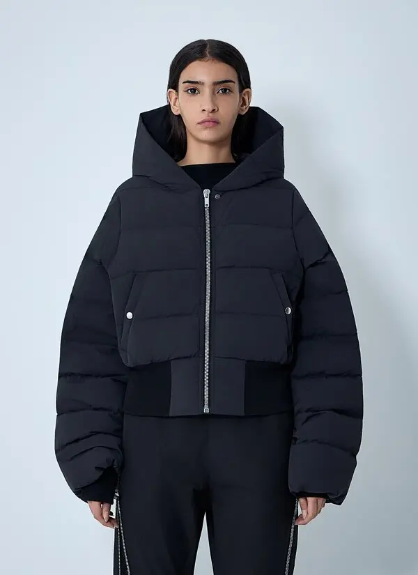 Rick Owens Hooded Down Jacket - Black