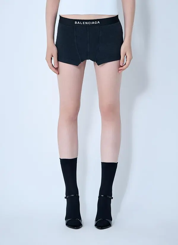 Balenciaga Cut-off Brief Mini Skirt - Black