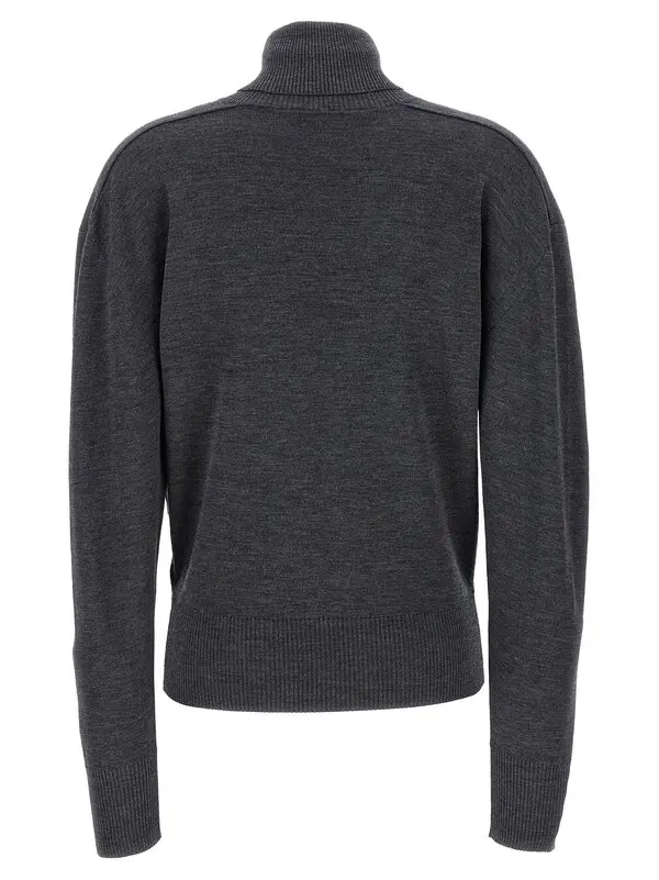 Burberry High Neck Wool Sweater - Gray
