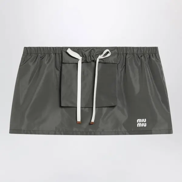 Miu Miu Tela Tec Miniskirt With Front Pocket