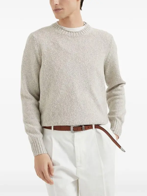 Brunello Cucinelli Wool Crew Neck Sweater - Multicolor