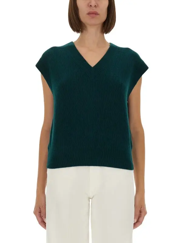 Guest In Residence Cashmere Ribbed Knit Vest