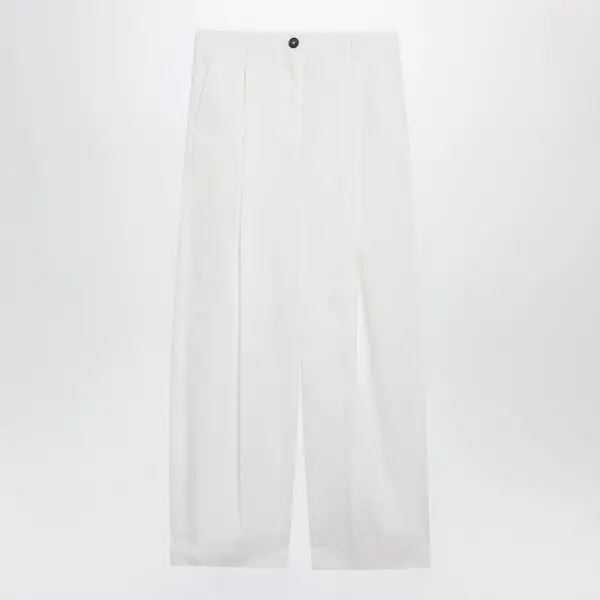 TOTEME Single-pleat Organic Cotton Trousers - White