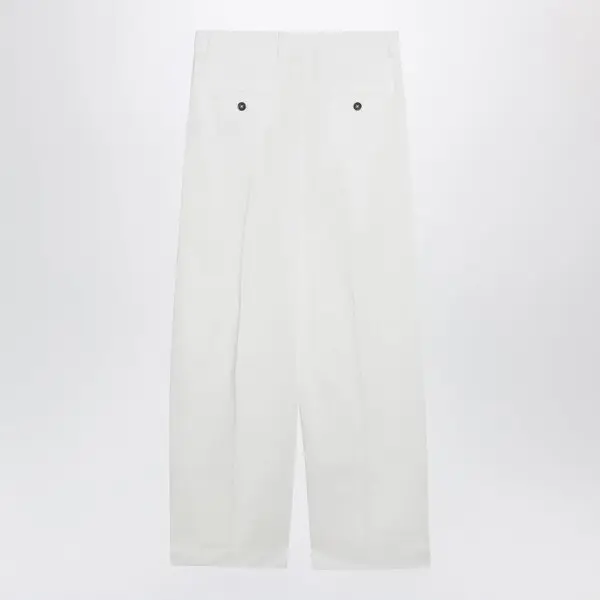 TOTEME Single-pleat Organic Cotton Trousers - White