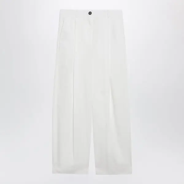 TOTEME Single-pleat Organic Cotton Trousers - White