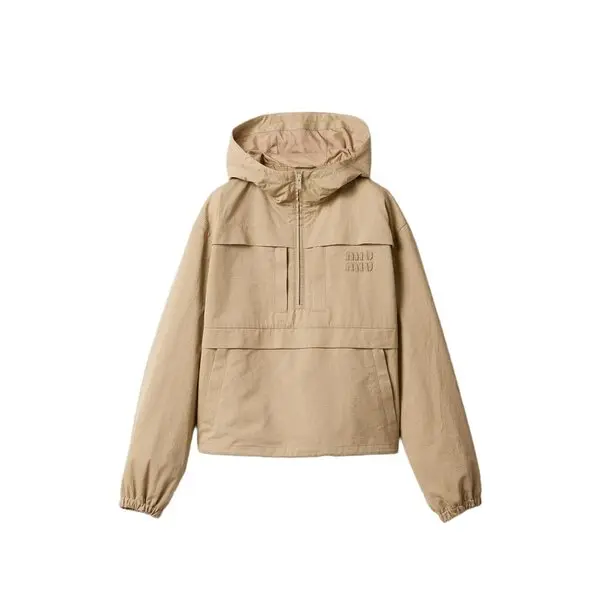 Miu Miu Neutrals Jackets Oversized Jackets - Cream