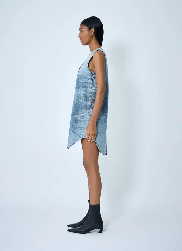 DIESEL® Denim V-neck Sleeveless Dress - Blue