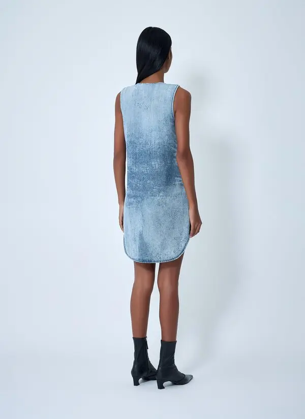 DIESEL® Denim V-neck Sleeveless Dress - Blue