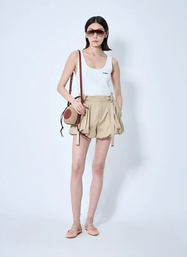 Chloé Logo Motif Jersey Tank Top - White