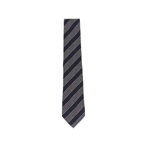 Tagliatore Silk And Wool Neck Tie - Blue