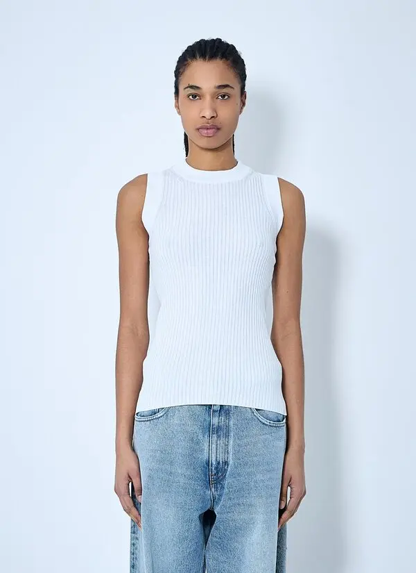 Sportmax Rib Tank Top - White