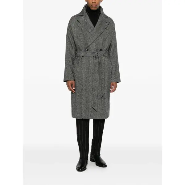 Tagliatore Grey Coats Double Breasted Coats