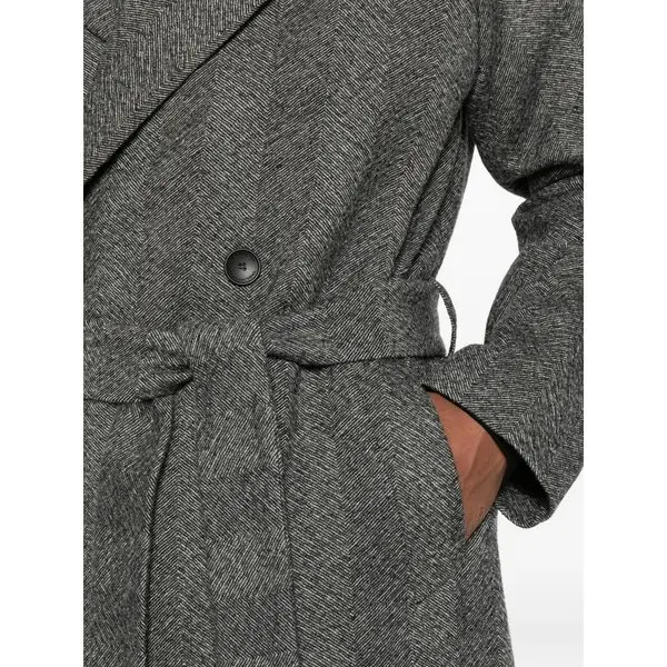 Tagliatore Grey Coats Double Breasted Coats