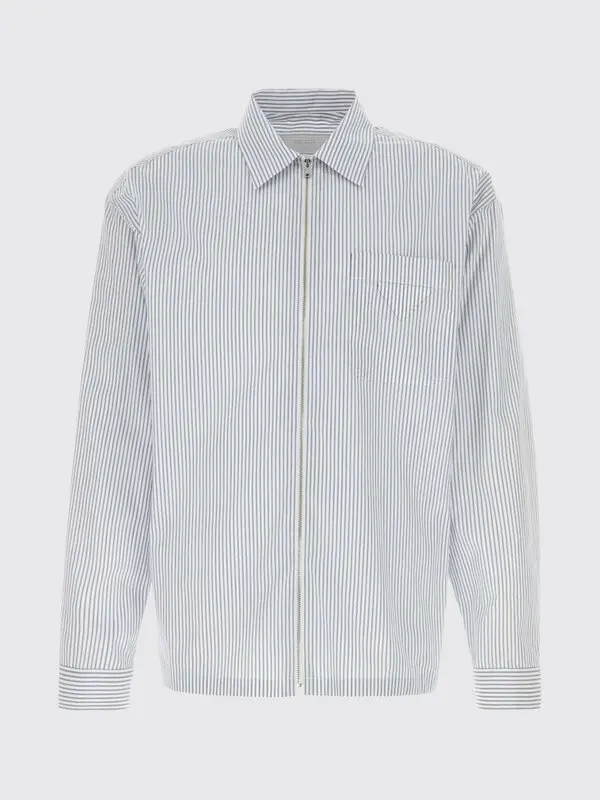 Prada Striped Cotton Poplin Shirt With Zip
