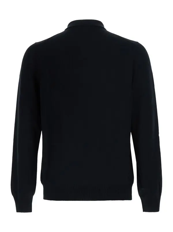 Tagliatore Sweater With Polo Style Collar In Wool Blend For