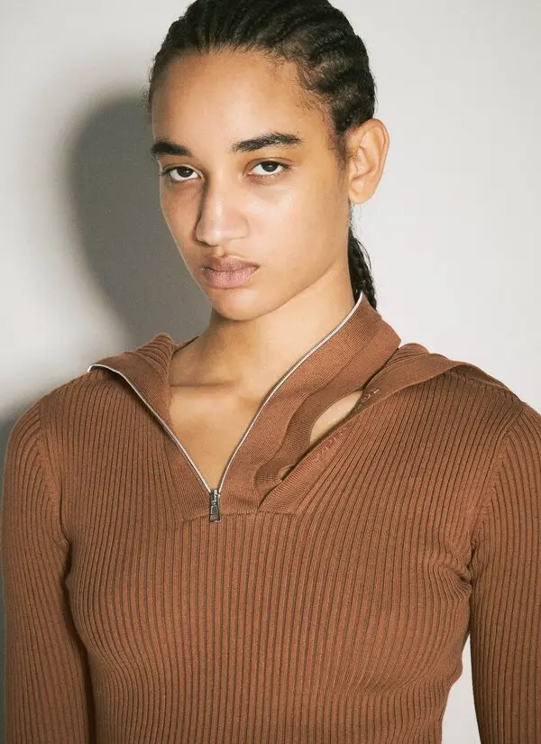 Y/project Pinched Shoulder Rib Sweater