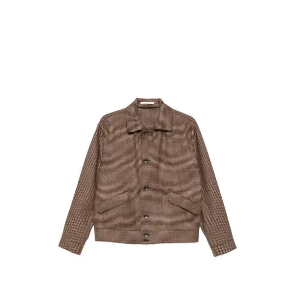 Tagliatore Houndstooth Shirt Jacket - Brown
