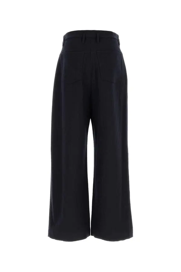 Giorgio Armani Virgin Wool Wide-leg Pant - Blue
