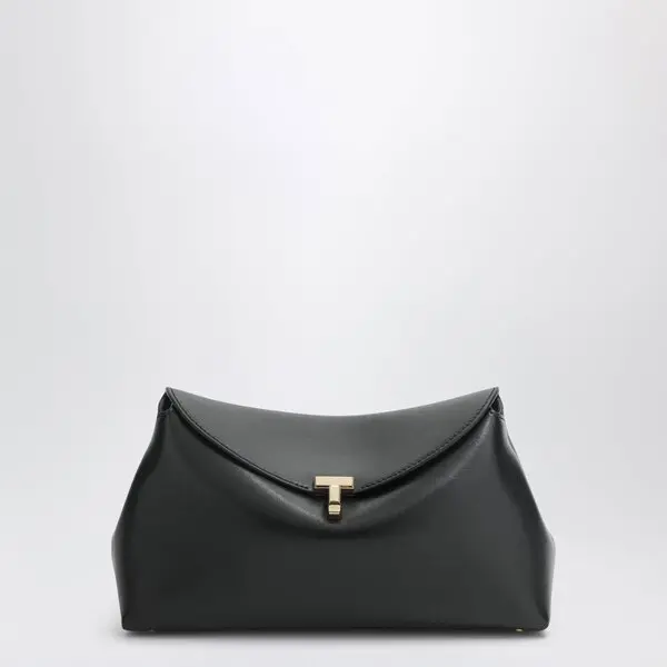 TOTEME Leather T-lock Clutch Bag - Black