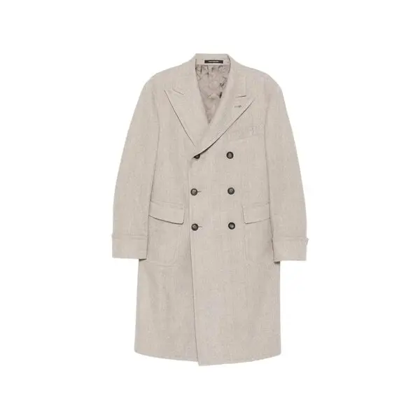Tagliatore Neutrals Coats Double Breasted Coats - Cream