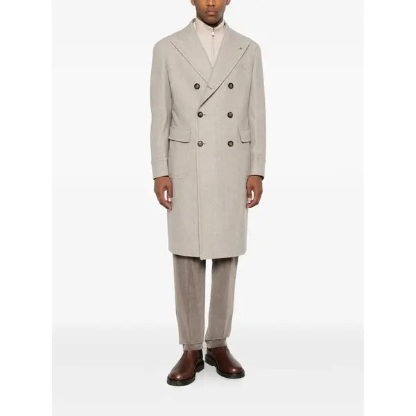 Tagliatore Neutrals Coats Double Breasted Coats - Cream