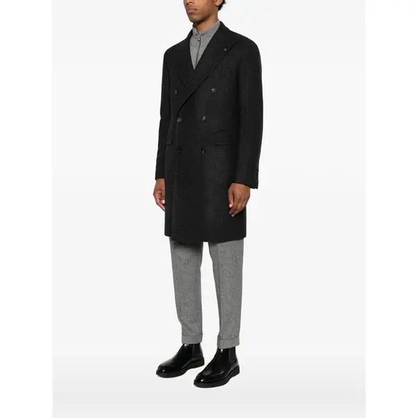 Tagliatore Grey Coats Double Breasted Coats