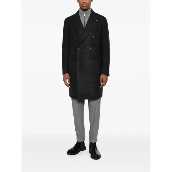 Tagliatore Grey Coats Double Breasted Coats