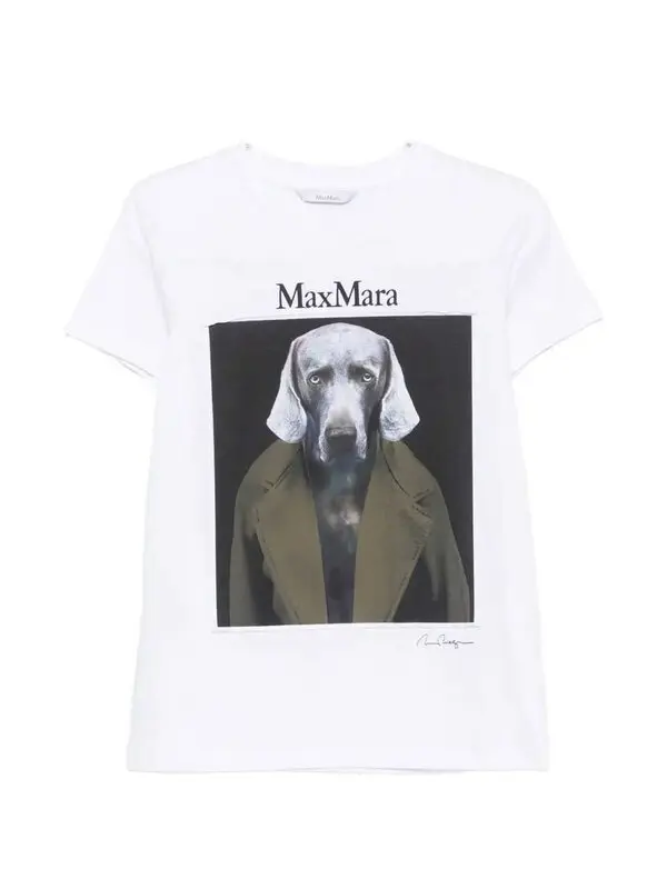 Max Mara Calca Print Short-sleeve T-shirt - White