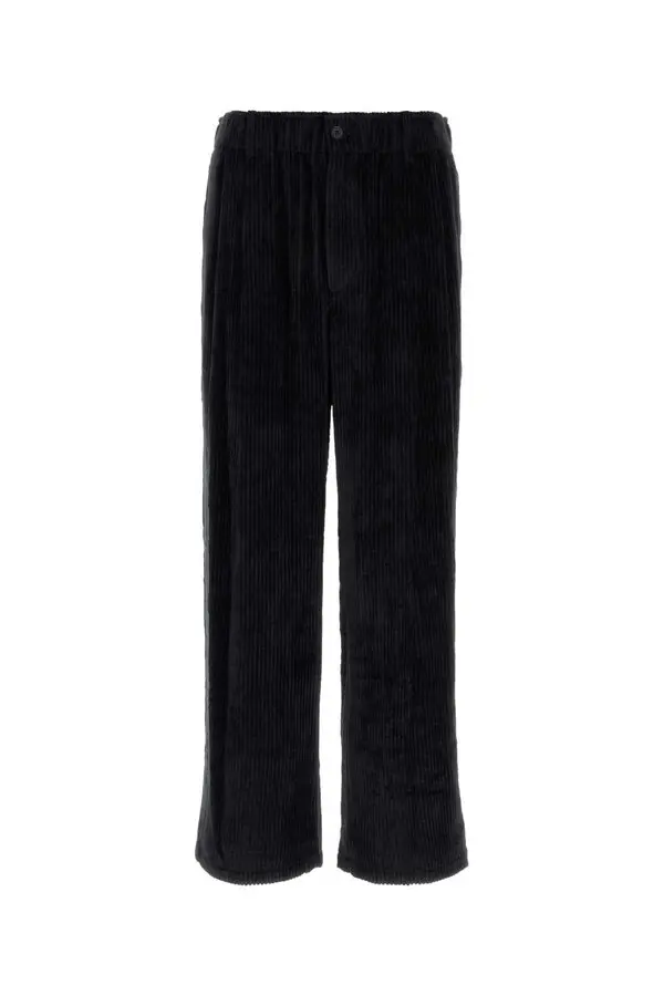 Giorgio Armani Charcoal Corduroy Wide-leg Pant - Yellow