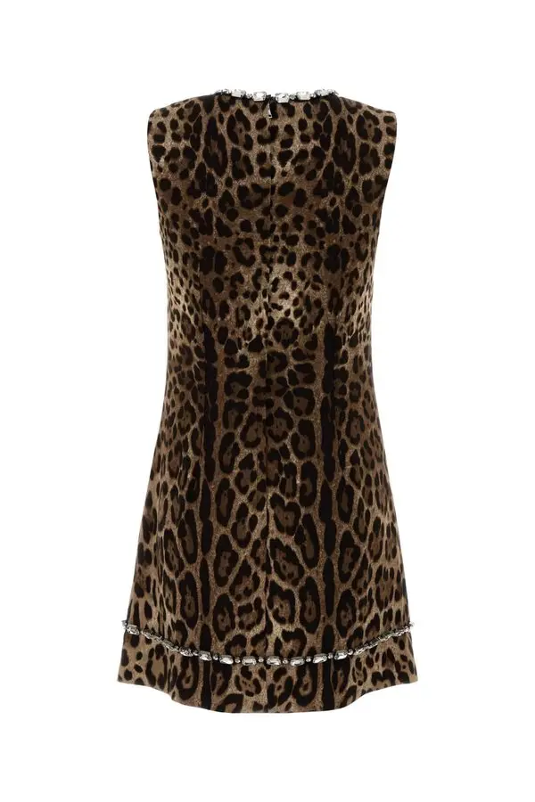 Dolce & Gabbana Leopard Cady Dress - Multicolor