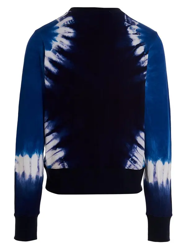WALES BONNER Logo Embroidery Tie Dye Sweatshirt - Blue