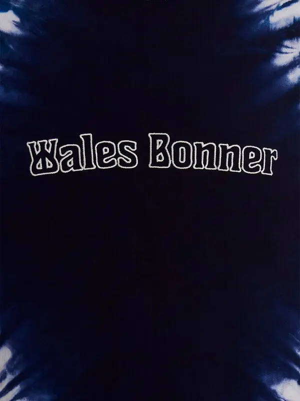 WALES BONNER Logo Embroidery Tie Dye Sweatshirt - Blue
