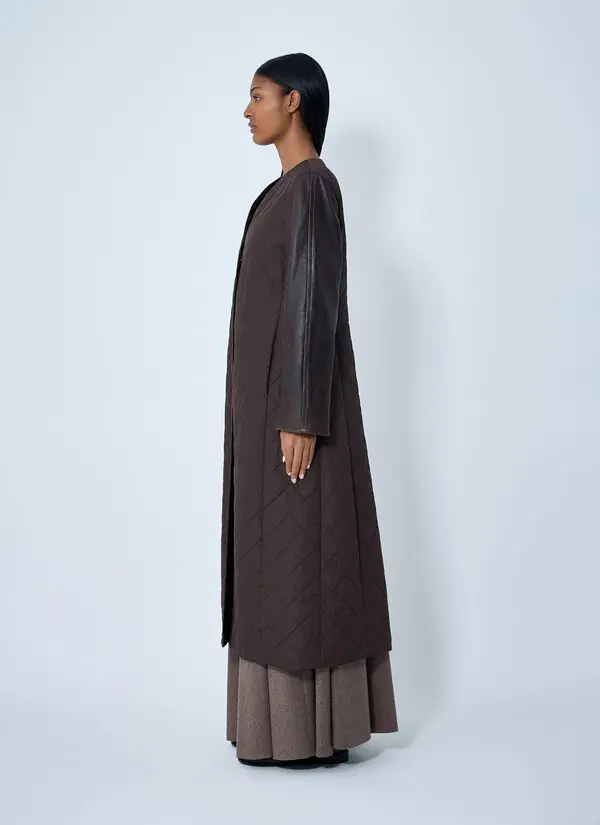 Max Mara Quilted Maxi Coat - Brown