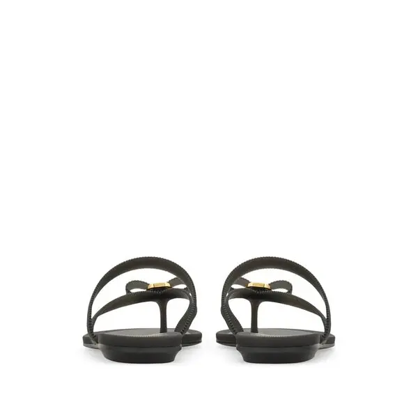 FERRAGAMO Thong Sandals With Vara Bow - Black