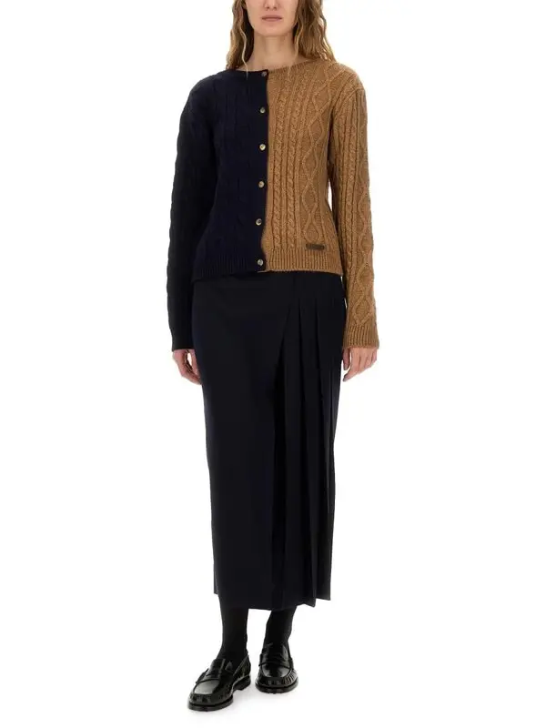 Moschino Two-tone Alpaca Blend Cardigan - Multicolor