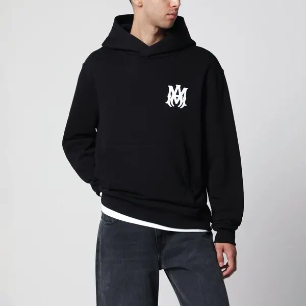 Amiri Logo Cotton Hoodie - Black