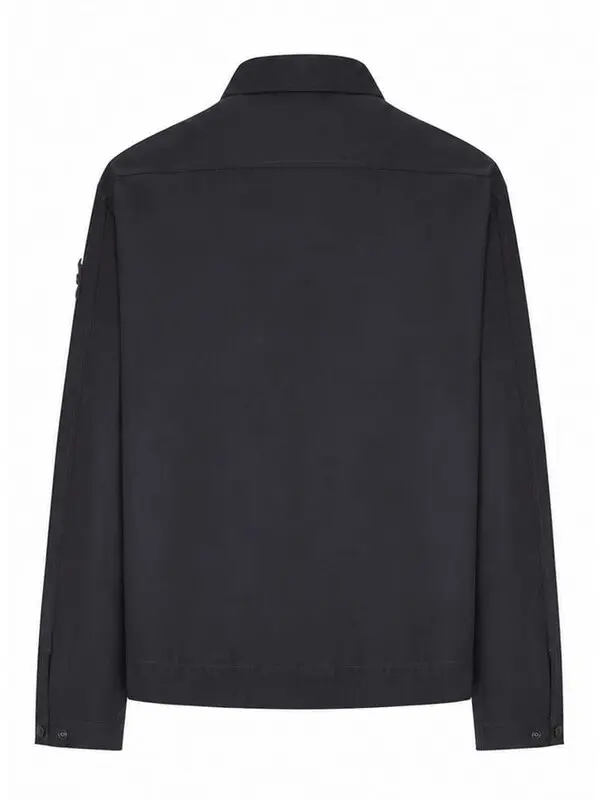 Stone Island Cotton Overshirt With Badge On The Sleeve