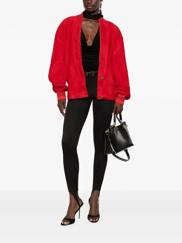 Versace Lambskin Leather Jacket - Multicolor