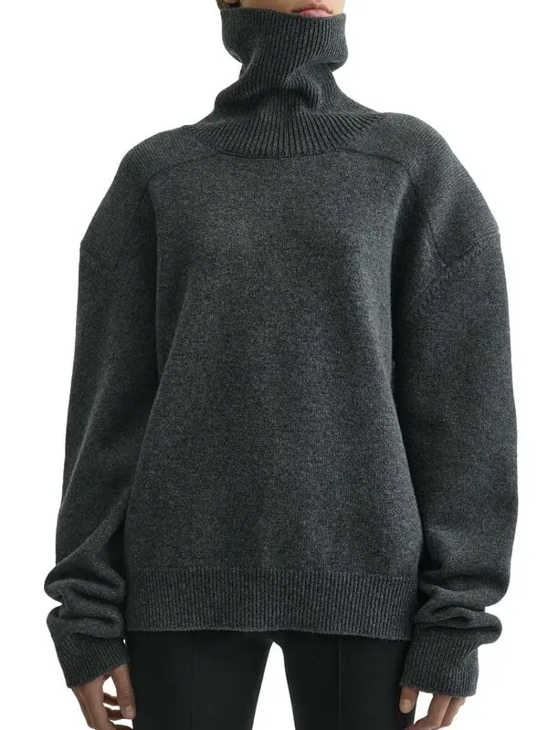 Phoebe Philo Wool And Cashmere Patched Shoulder Sweater