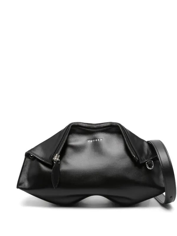 Alexander McQueen Leather Manta Clutch - Black
