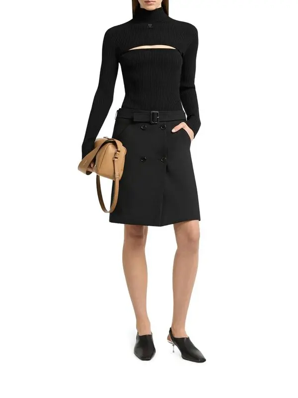 COURREGES Ribbed Sweater - Black