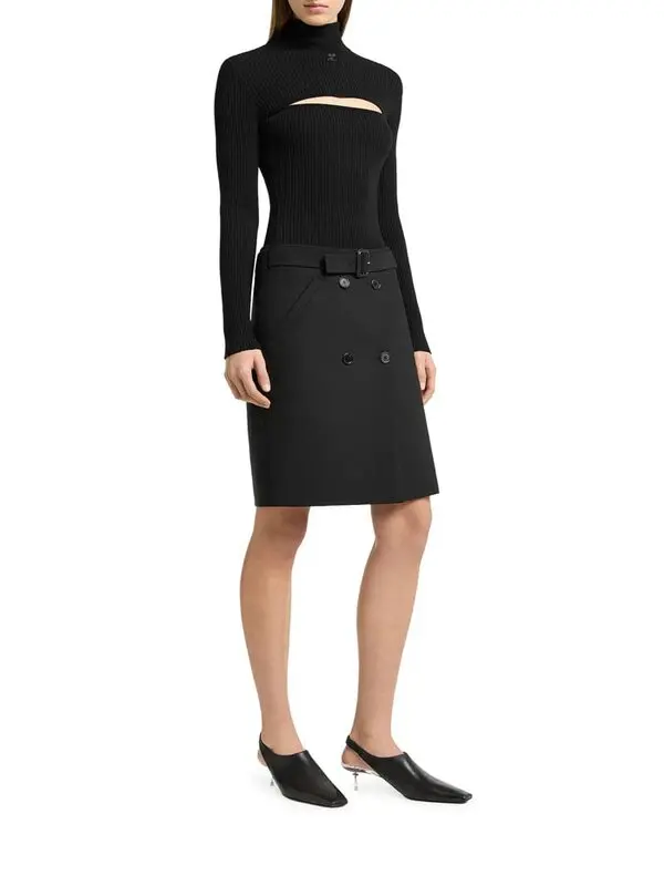 COURREGES Ribbed Sweater - Black